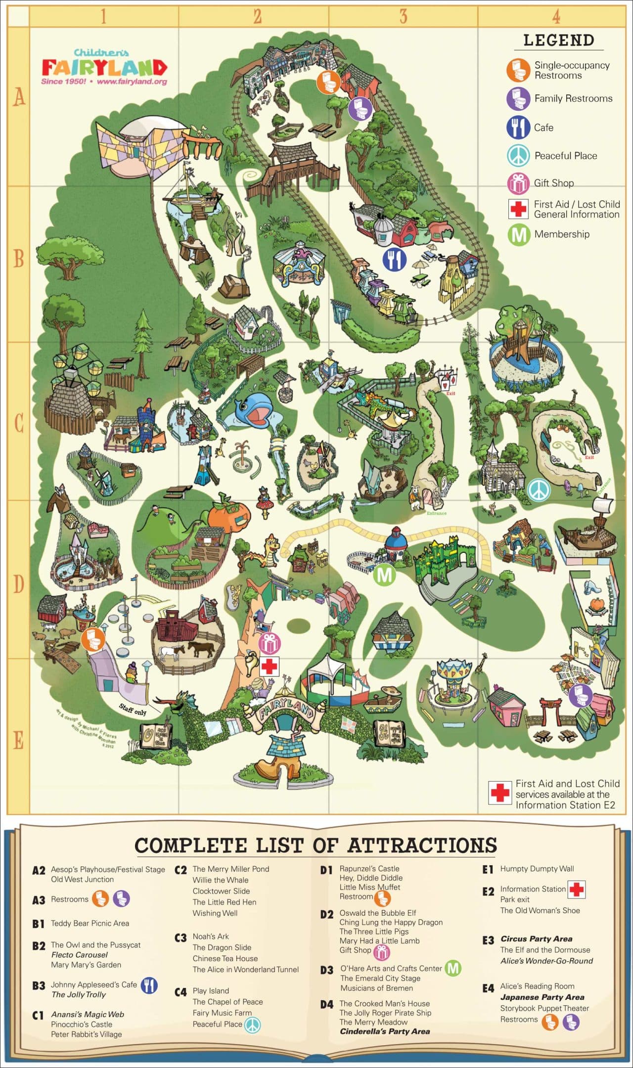 Map - Children's Fairyland - Oakland, California - Kid's Theme Park